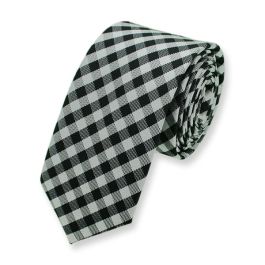 Geruite Stropdas Zwart Wit 6cm Stropdas24.nl